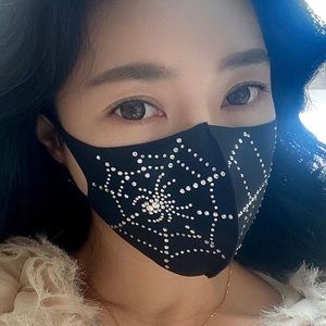 Accessories | Spider Web Rhinestone Mask | Poshmark